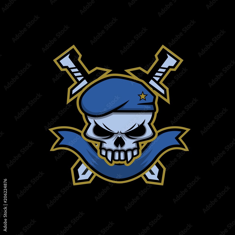 Skull military logo Stock Vector | Adobe Stock