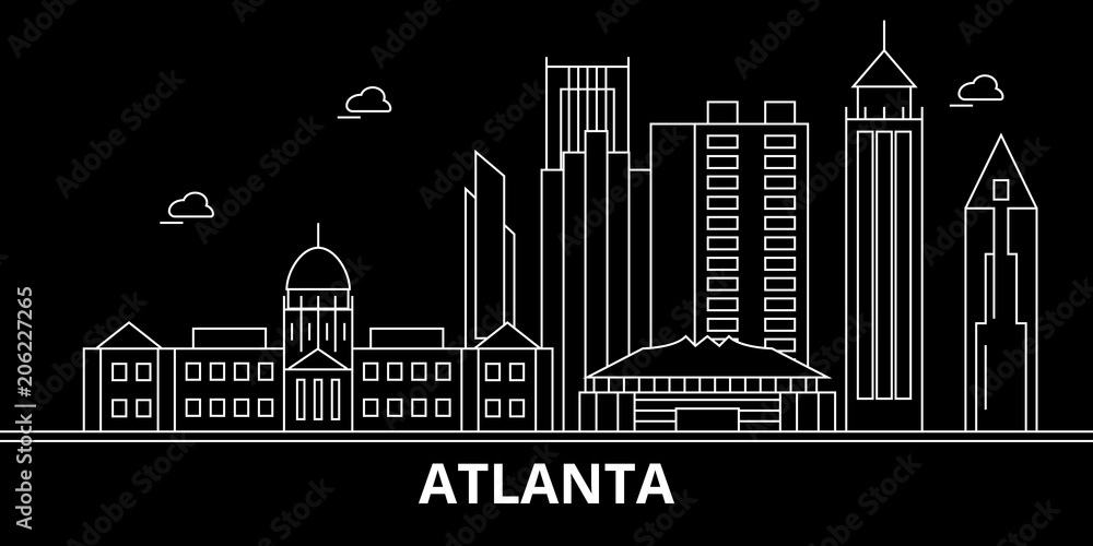 Atlanta city silhouette skyline. USA - Atlanta city vector city ...