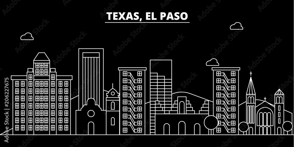 El Paso silhouette skyline. USA - El Paso vector city, american linear ...