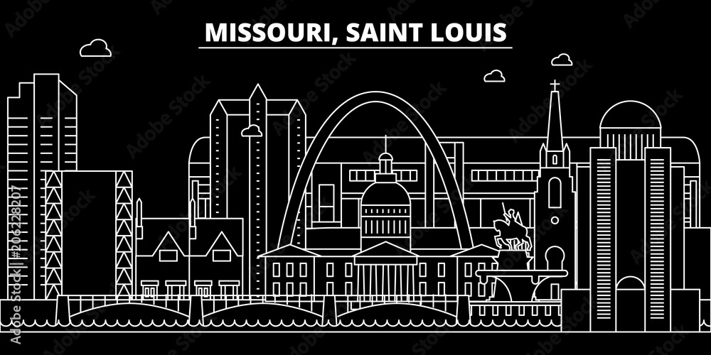 Saint Louis silhouette skyline. USA - Saint Louis vector city, american ...