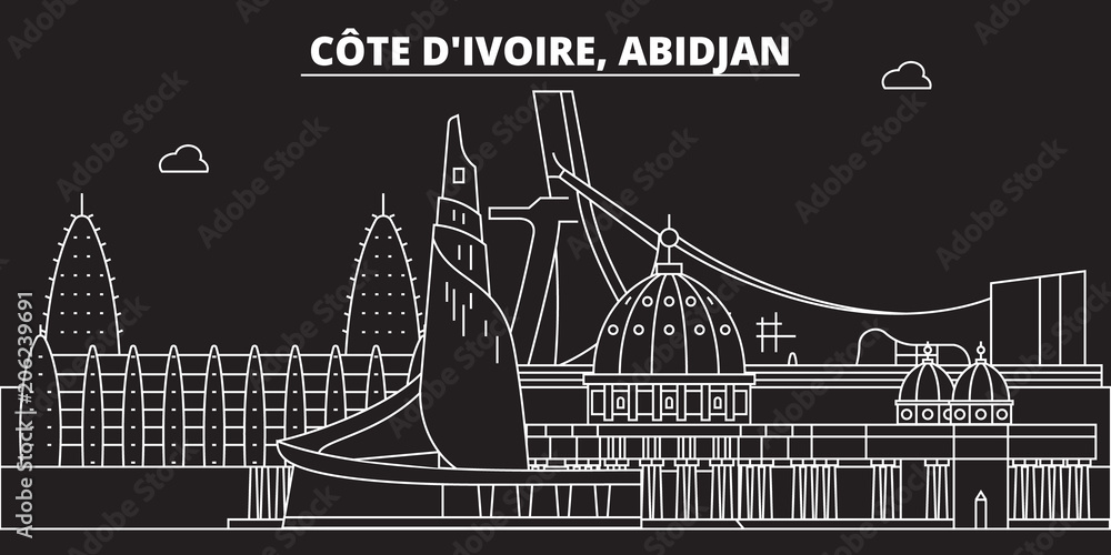 Abidjan silhouette skyline. Cote dIvoire - Abidjan vector city, ivorian ...