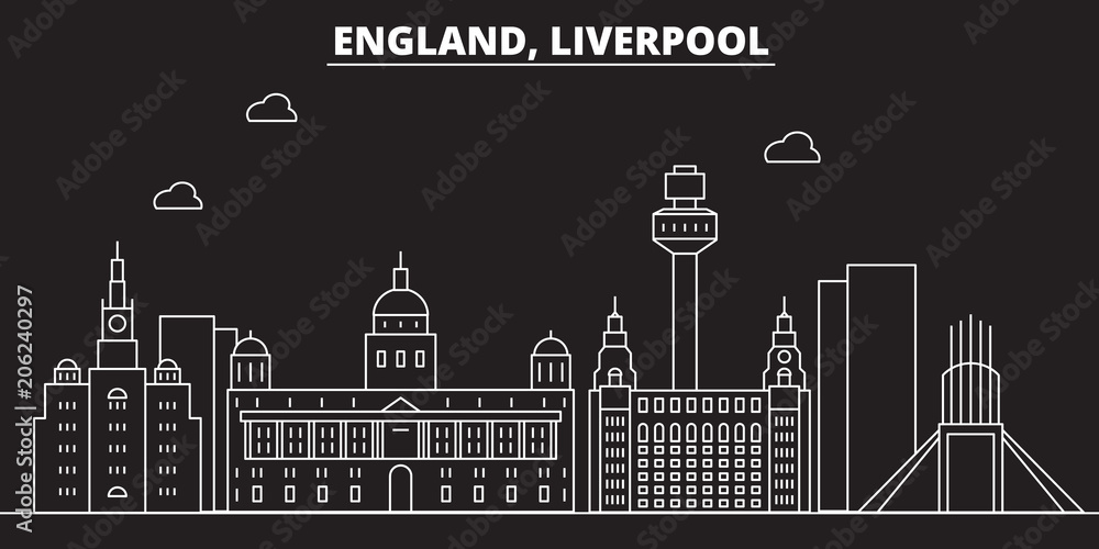 Liverpool silhouette skyline. Great Britain - Liverpool vector city ...