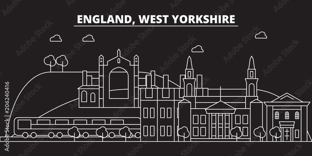 West Yorkshire silhouette skyline. Great Britain - West Yorkshire ...