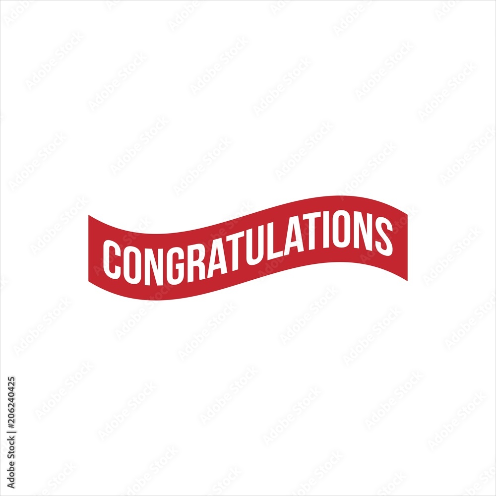 Congratulation Stamp Ribbon icon logo Stock Vector | Adobe Stock