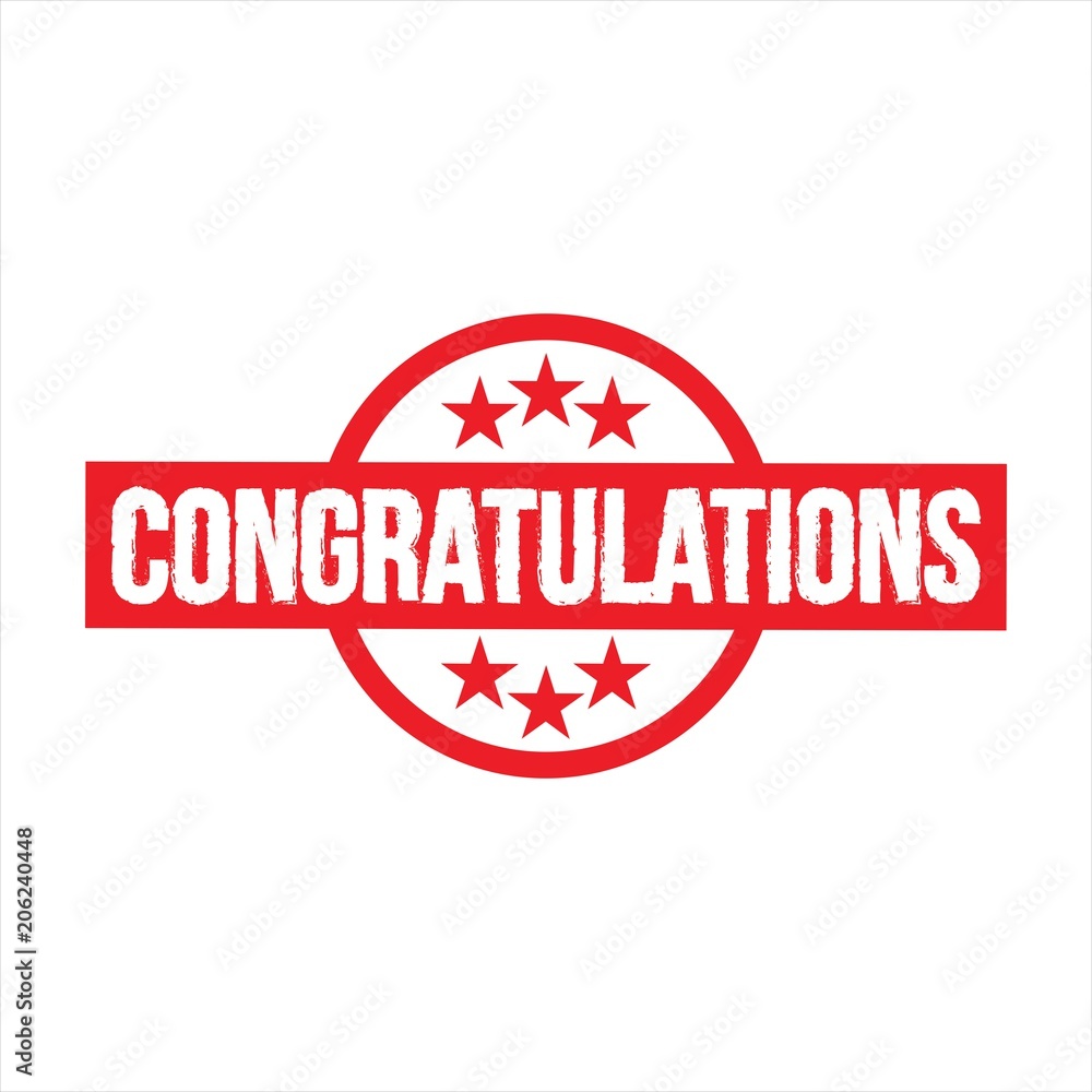 Congratulation Stamp Ribbon icon logo Stock Vector | Adobe Stock