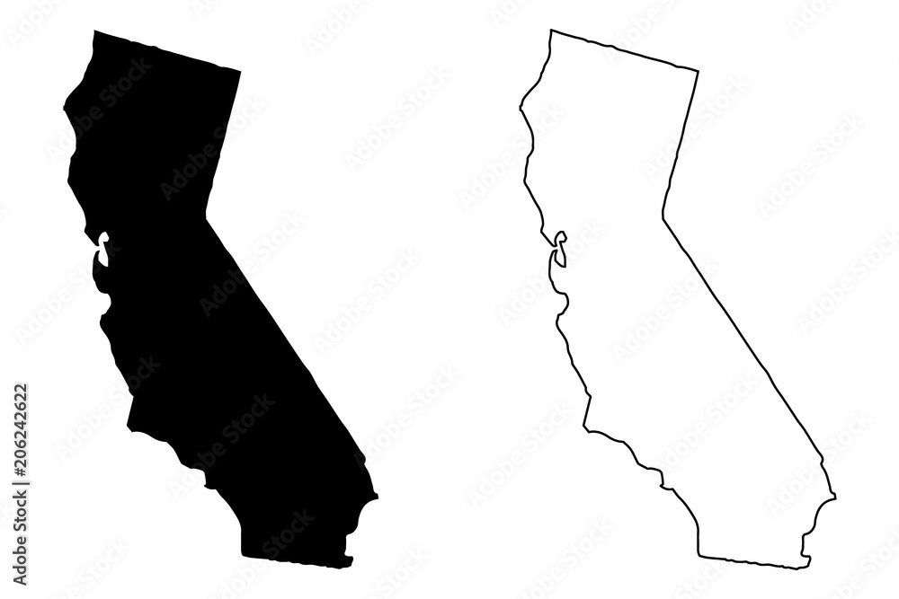 California map vector illustration, scribble sketch California map ...