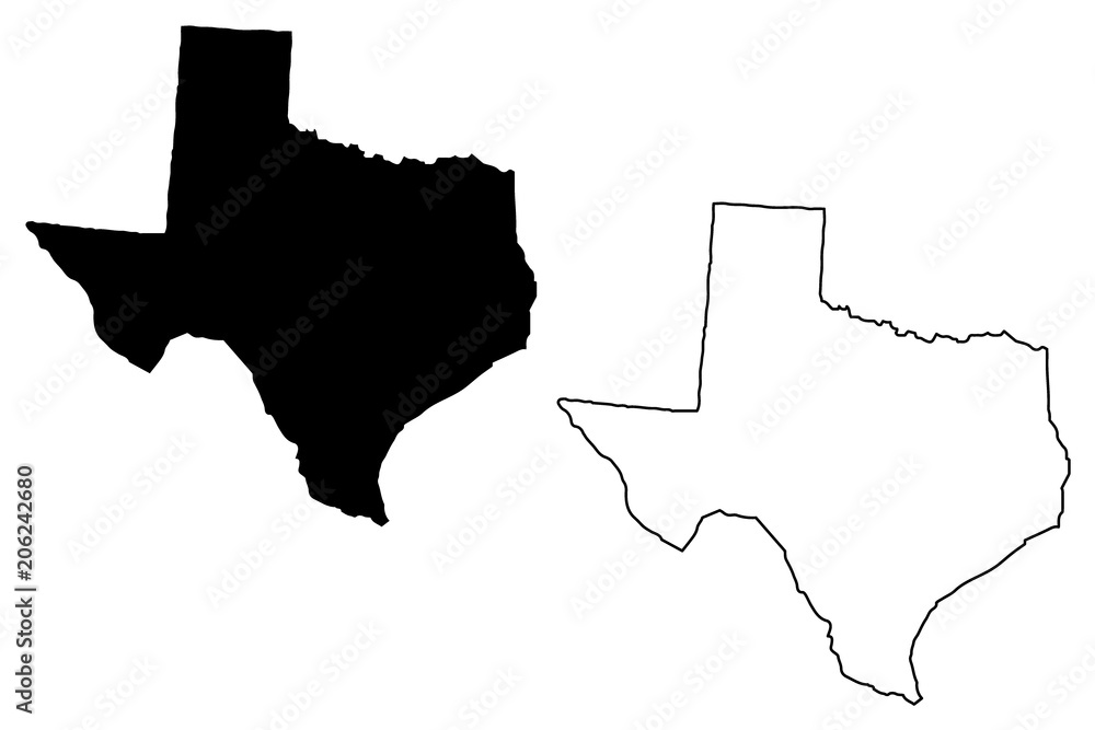 Texas map vector illustration, scribble sketch Texas map Stock Vector ...
