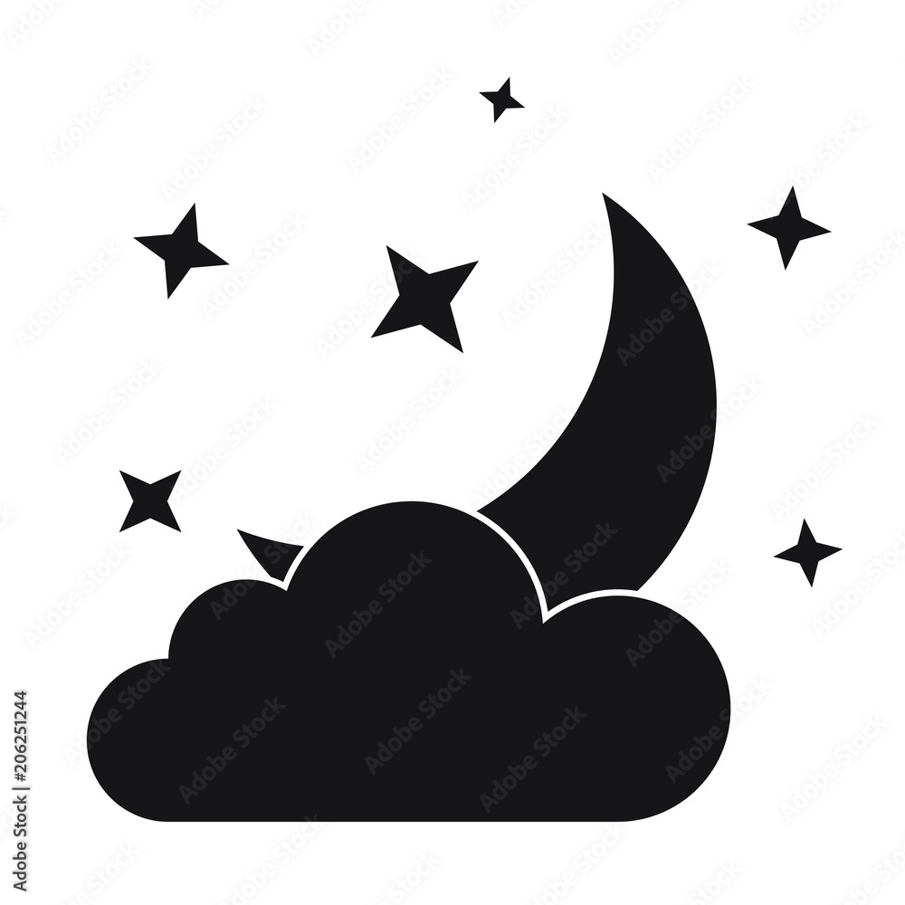 Night icon in flat style. Night icon logo, app, UI. Vector illustration ...