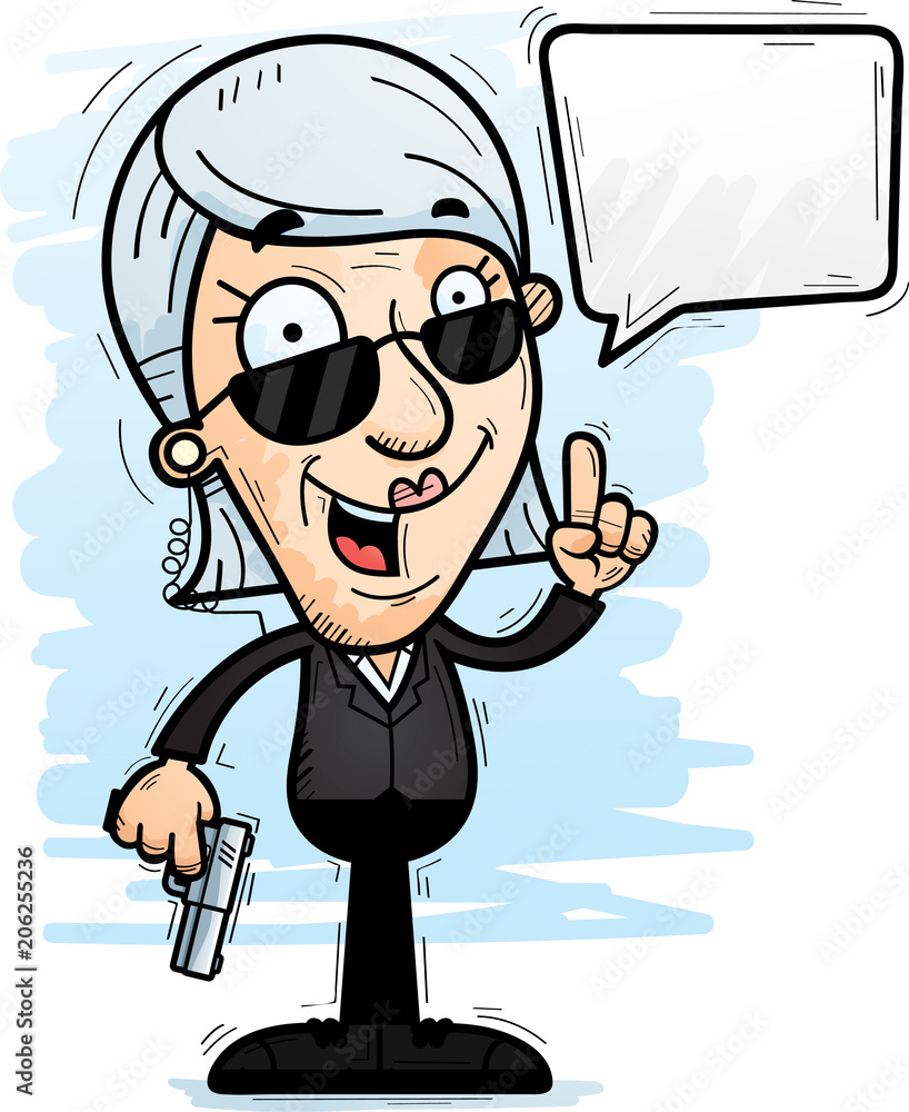 Cartoon Senior Agent Talking Stock Vector | Adobe Stock