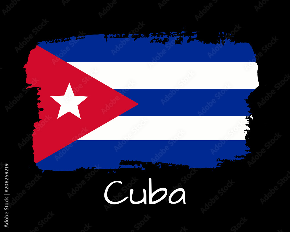 Cuban Flag Black And White