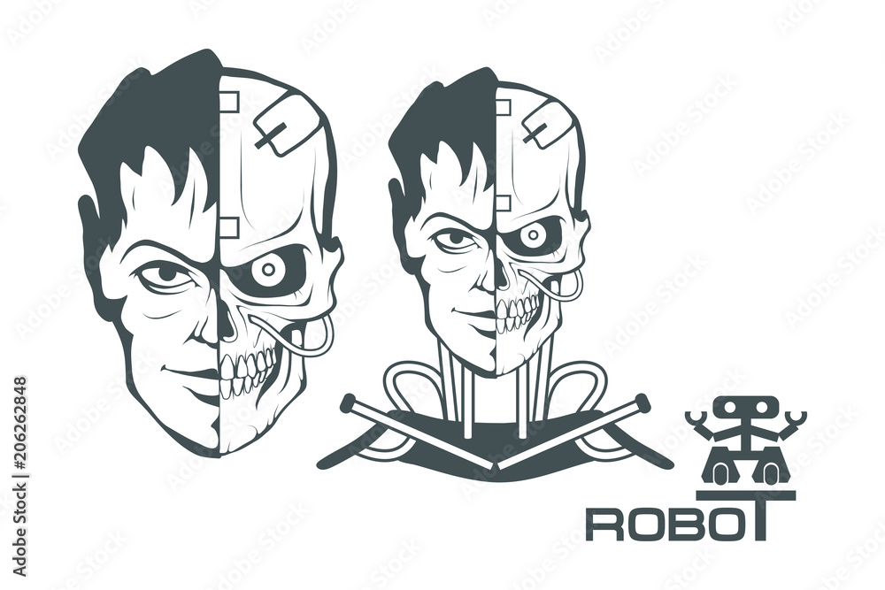 robotic face. Robot logo for design. Robotics. Vector graphics to ...