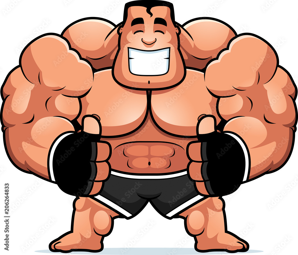 Cartoon MMA Fighter Thumbs Up Stock Vector | Adobe Stock