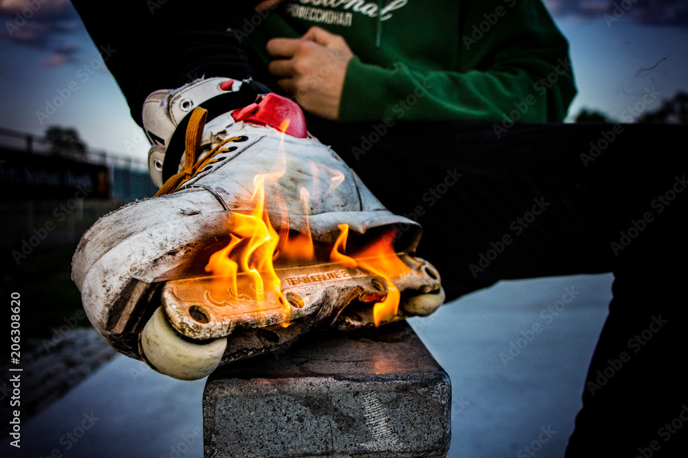 Skatepark on Fire Stock Photo | Adobe Stock