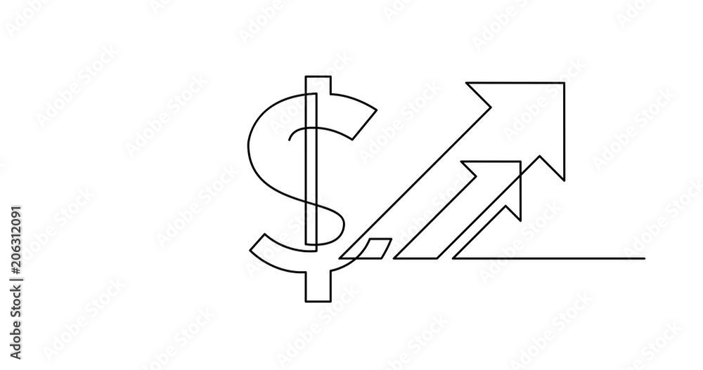 Self drawing animation of one line drawing of isolated vector object ...