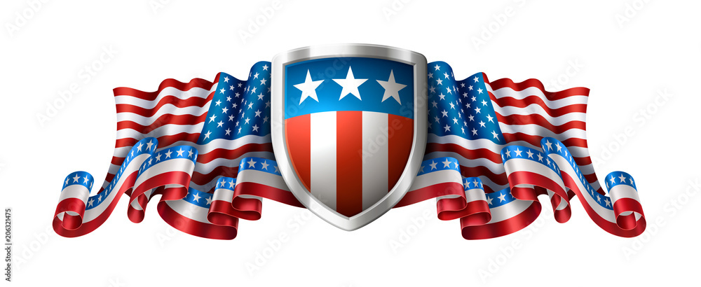 Patriotic American Background with Shield Stock Vector | Adobe Stock