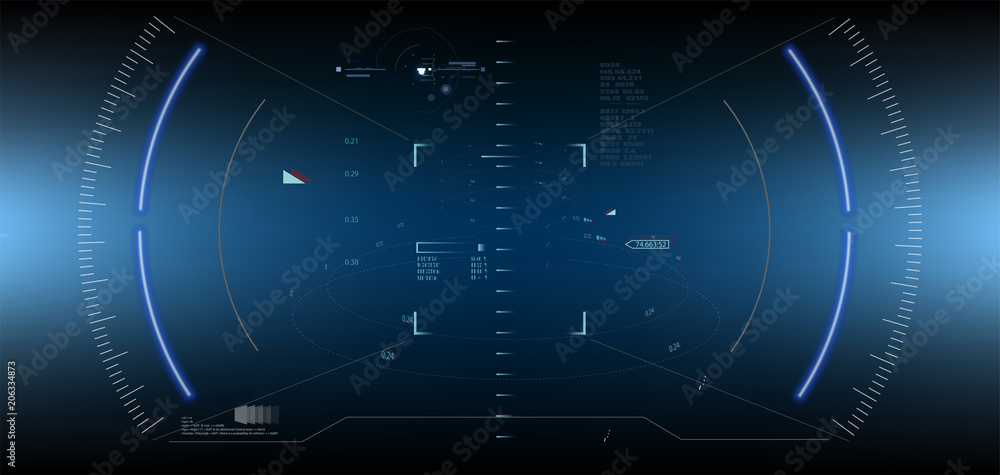 Sci-Fi Futuristic Glowing HUD Display. Vitrual Reality Technology ...