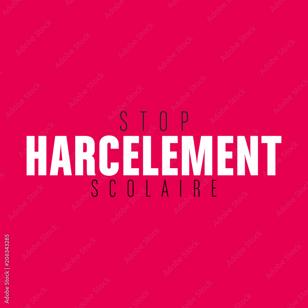 stop harcèlement scolaire Stock Vector | Adobe Stock