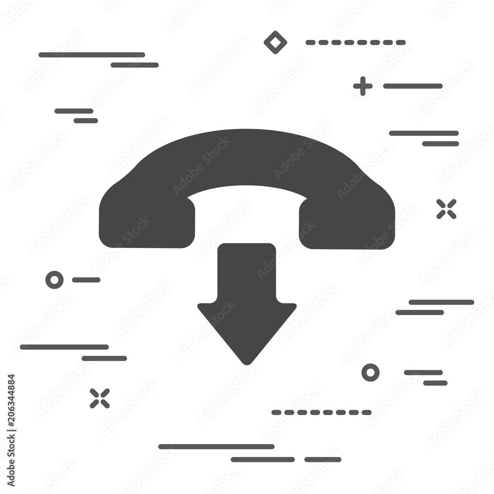 Flat phone and down arrow icon on white background Stock Vector | Adobe ...
