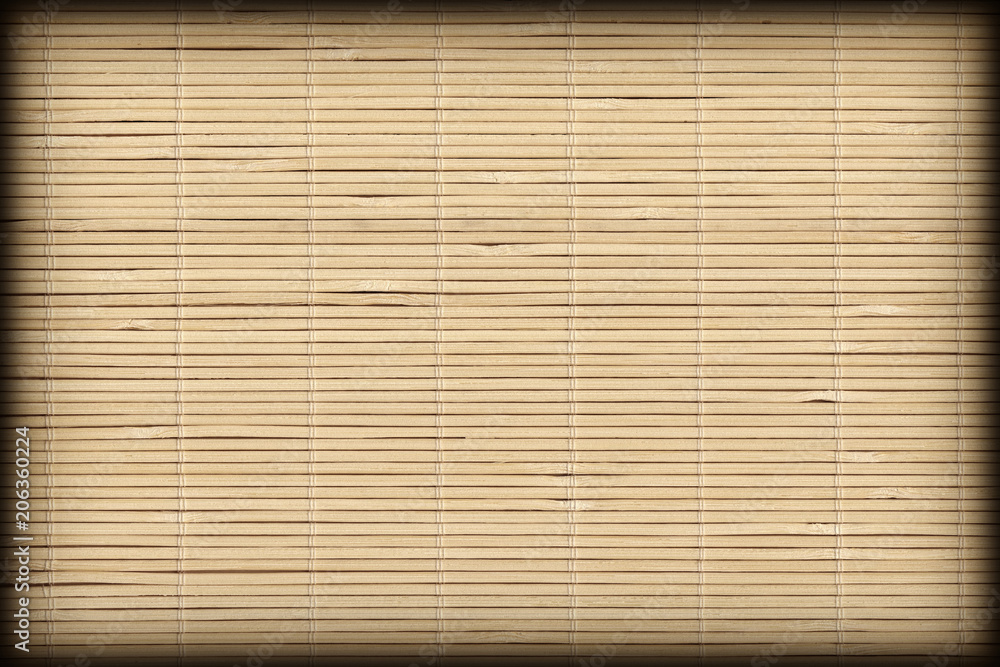Bamboo Place Mat Rustic Slatted Interlaced Coarse Vignette Texture ...