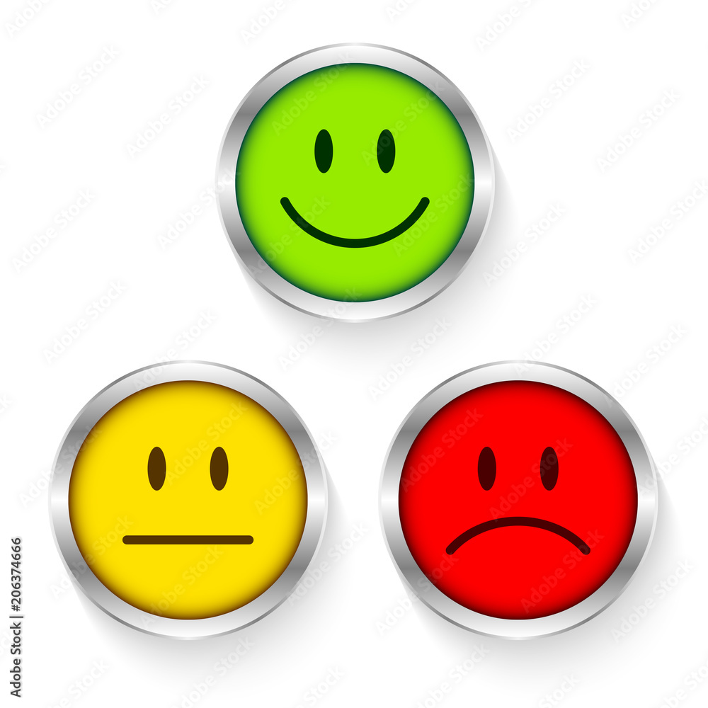 Smileys Green/Yellow/Red Silver Stock-Vektorgrafik | Adobe Stock