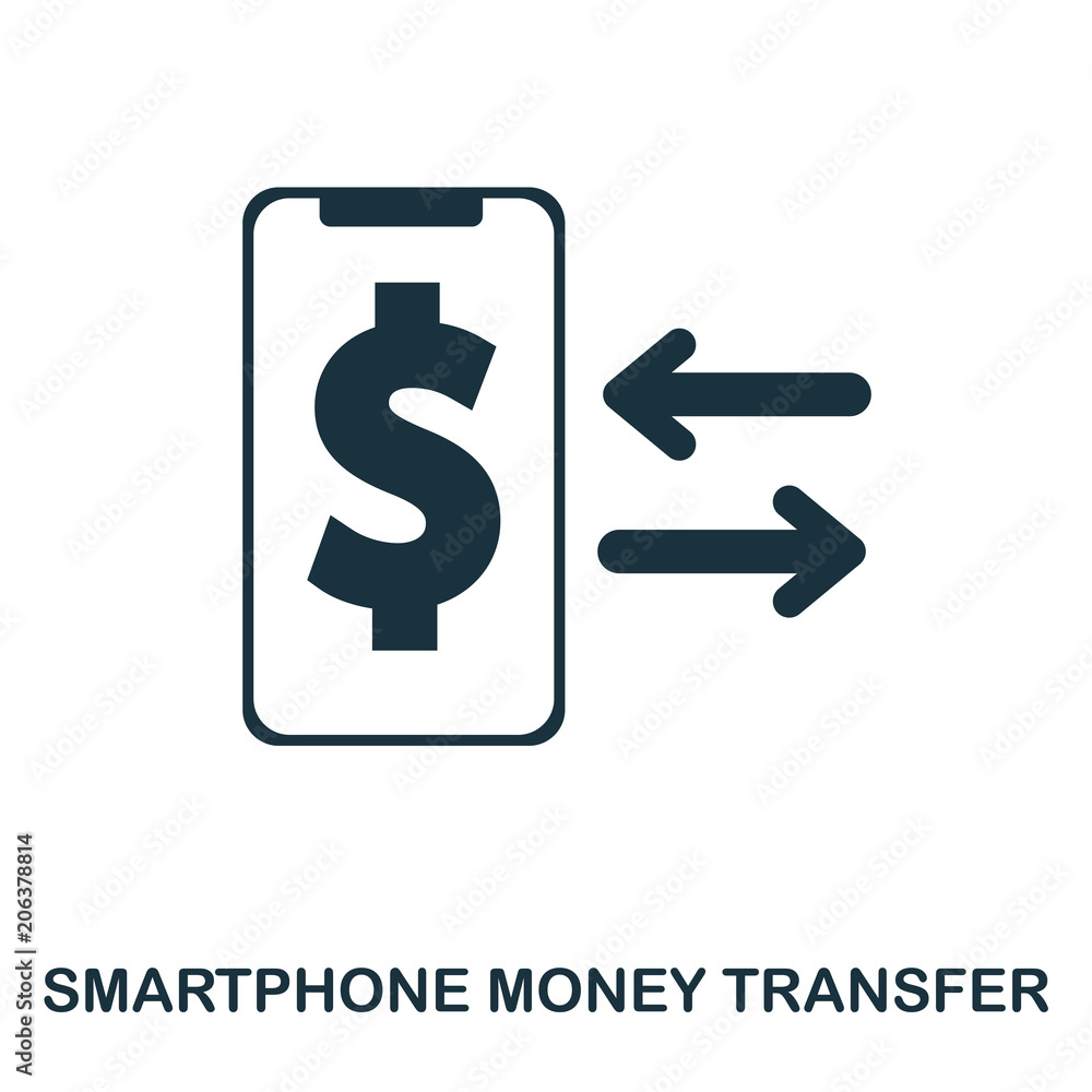 Smartphone Money Transfer icon. Flat style icon design. UI ...