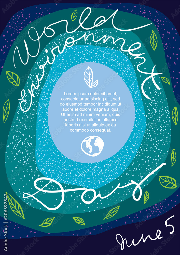 World Environment Day poster. Earth from within illustration. World ...