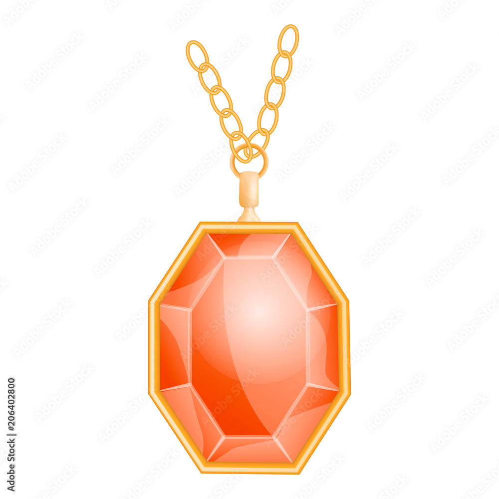 Red gemstone mockup. Realistic illustration of red gemstone vector ...