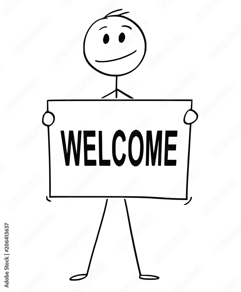 Cartoon stick man drawing conceptual illustration of businessman ...