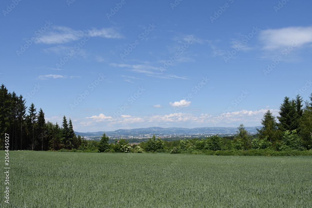 Ansfelden, Feld, Landwirtschaft, Hügel, Aussicht, Fernsicht, Acker ...