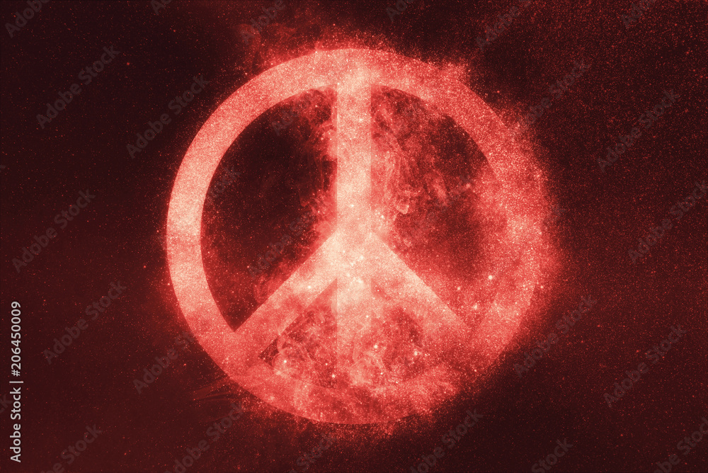 Peace sign, Peace Symbol . Abstract night sky background Stock ...