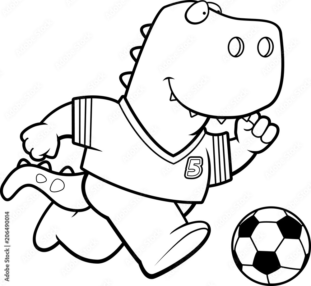 Cartoon T Rex Soccer Stock Vector | Adobe Stock
