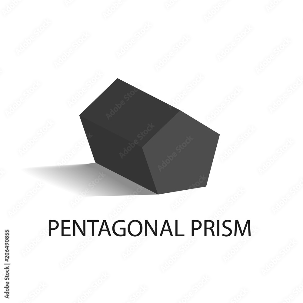 Pentagonal Prism Geometric Figure of Black Color Stock Vector | Adobe Stock