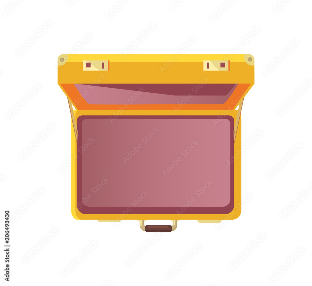 Open Suitcase Empty Bag Top View Vector Icon Stock Vector | Adobe Stock