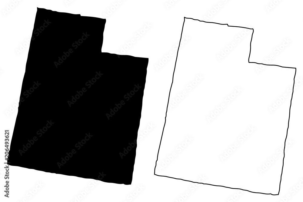 Utah map vector illustration, scribble sketch Utah map Stock Vector ...