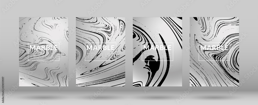 Set of Covers with Gold Marble Texture. Gradient Vector Marble. Marble ...