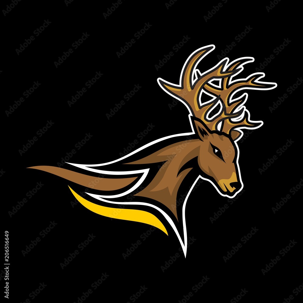 Deer mascot logo sport team Vector 2 vector de Stock | Adobe Stock