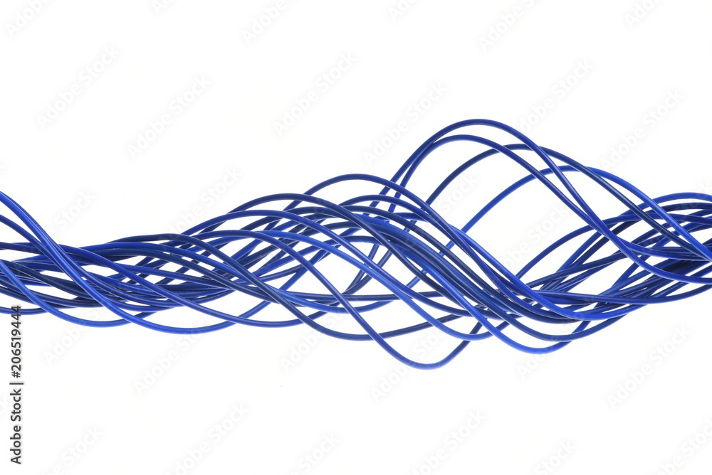 Electric cable wire isolated on white background Stock Photo | Adobe Stock
