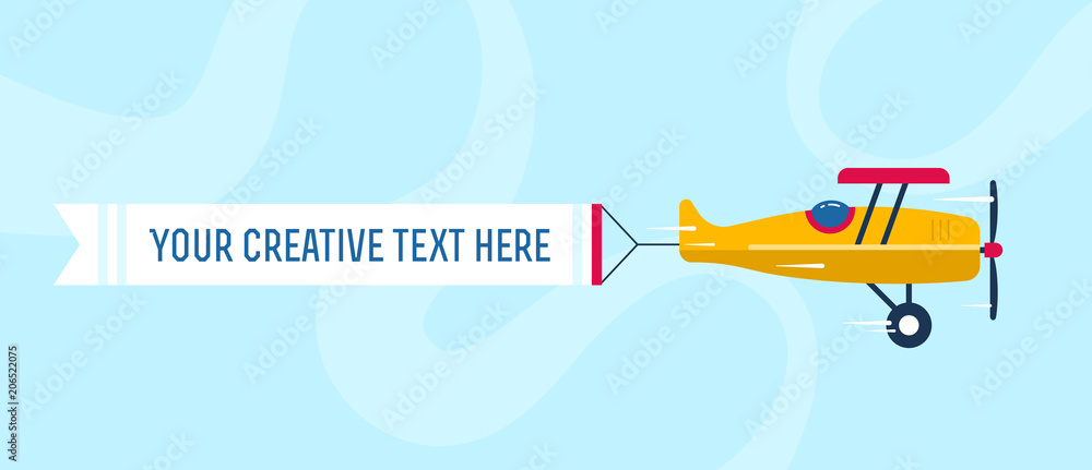 plane-ribbon-2 Stock Vector | Adobe Stock