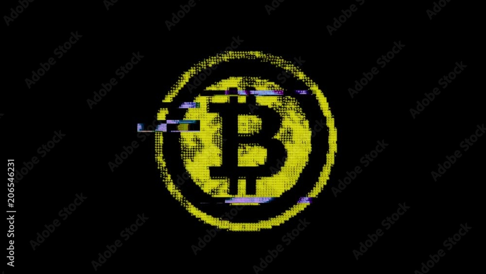 The symbol of bitcoin (digital virtual crypto-currency) created with ...