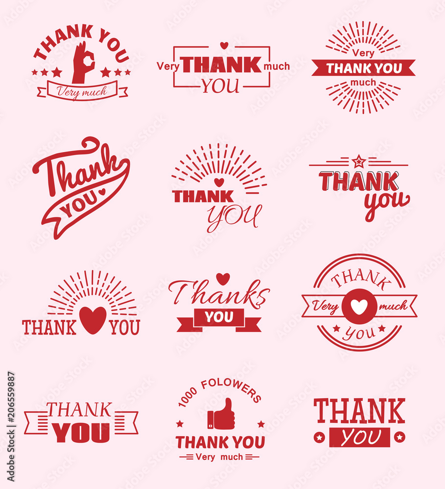 Thank you quote slogan citate vector text message feeling emotions ...