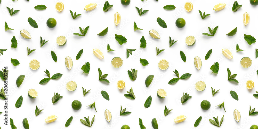 Food texture. Seamless pattern of fresh fruits isolated on white ...