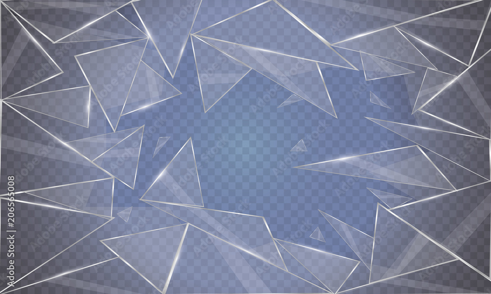 The glass beats and flies in different directions. A beating glass ...