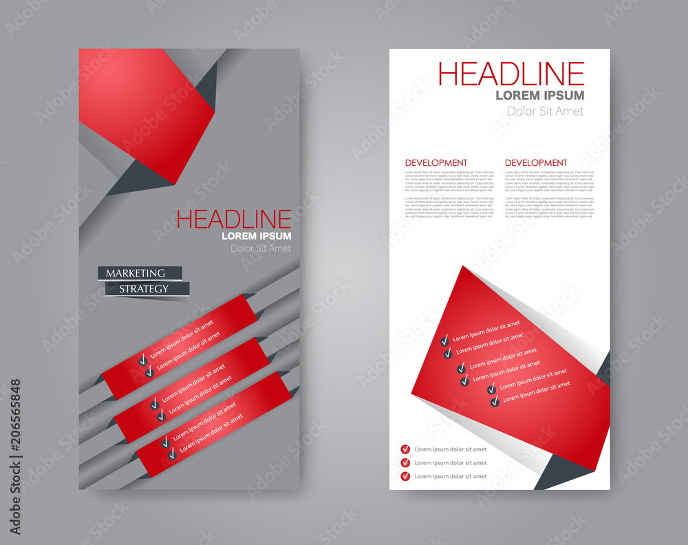 Vector flyer and leaflet design. Set of two side brochure templates ...