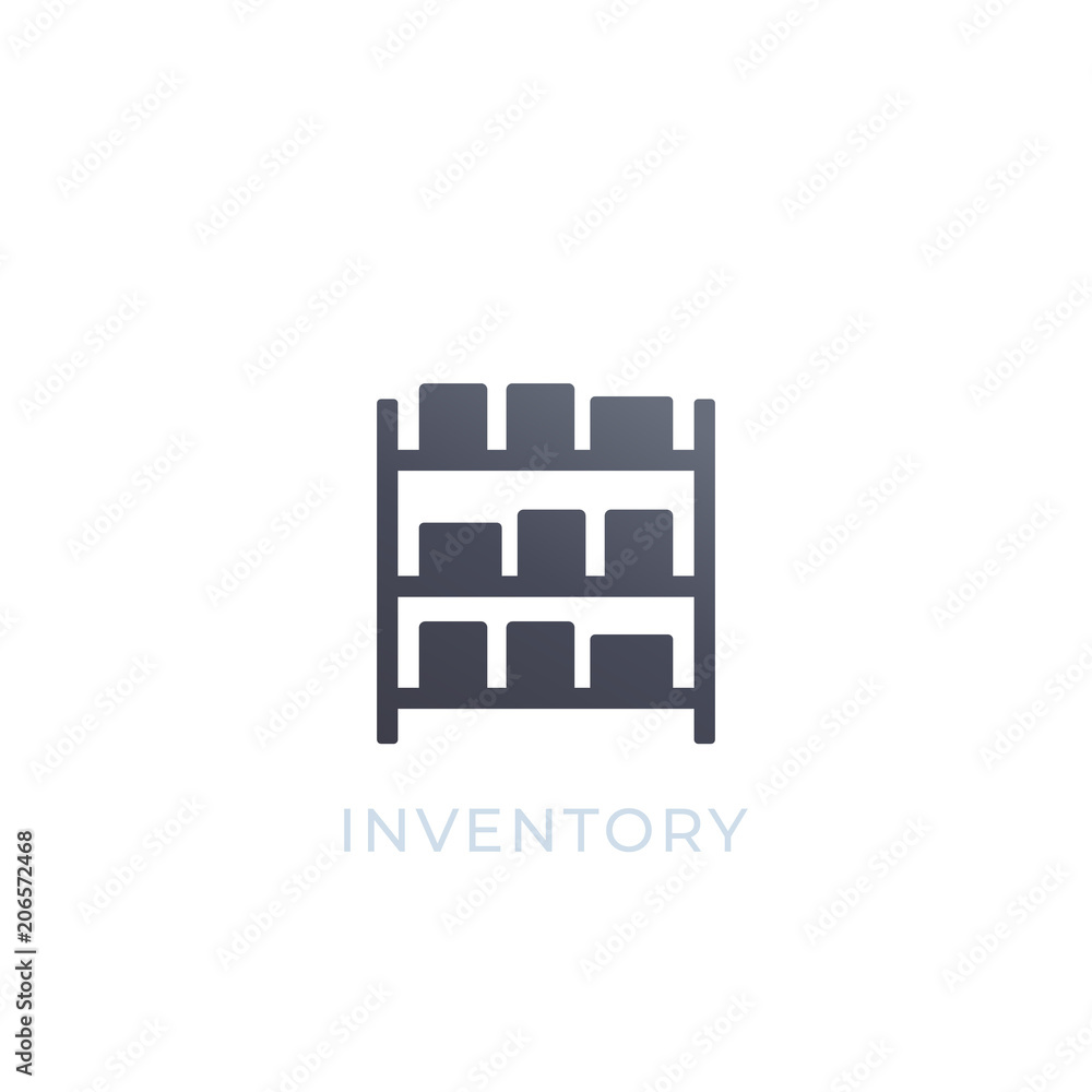 inventory vector icon isolated on white Stock Vector | Adobe Stock