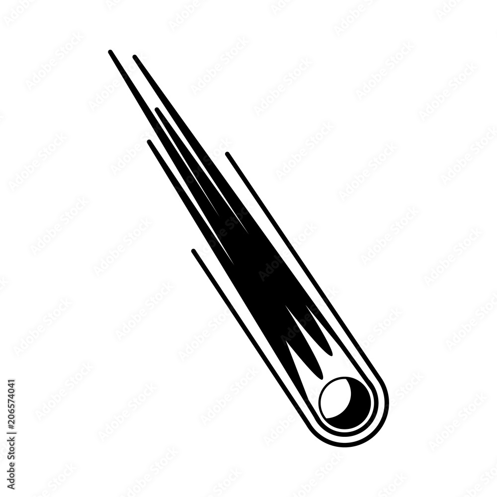 Cosmic comet with coma - celestial body with nebulous envelope isolated ...