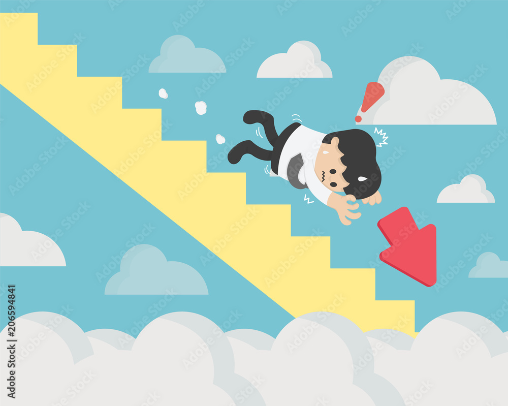 Lose balance. Manager business decrease chart. Concept business graphic ...