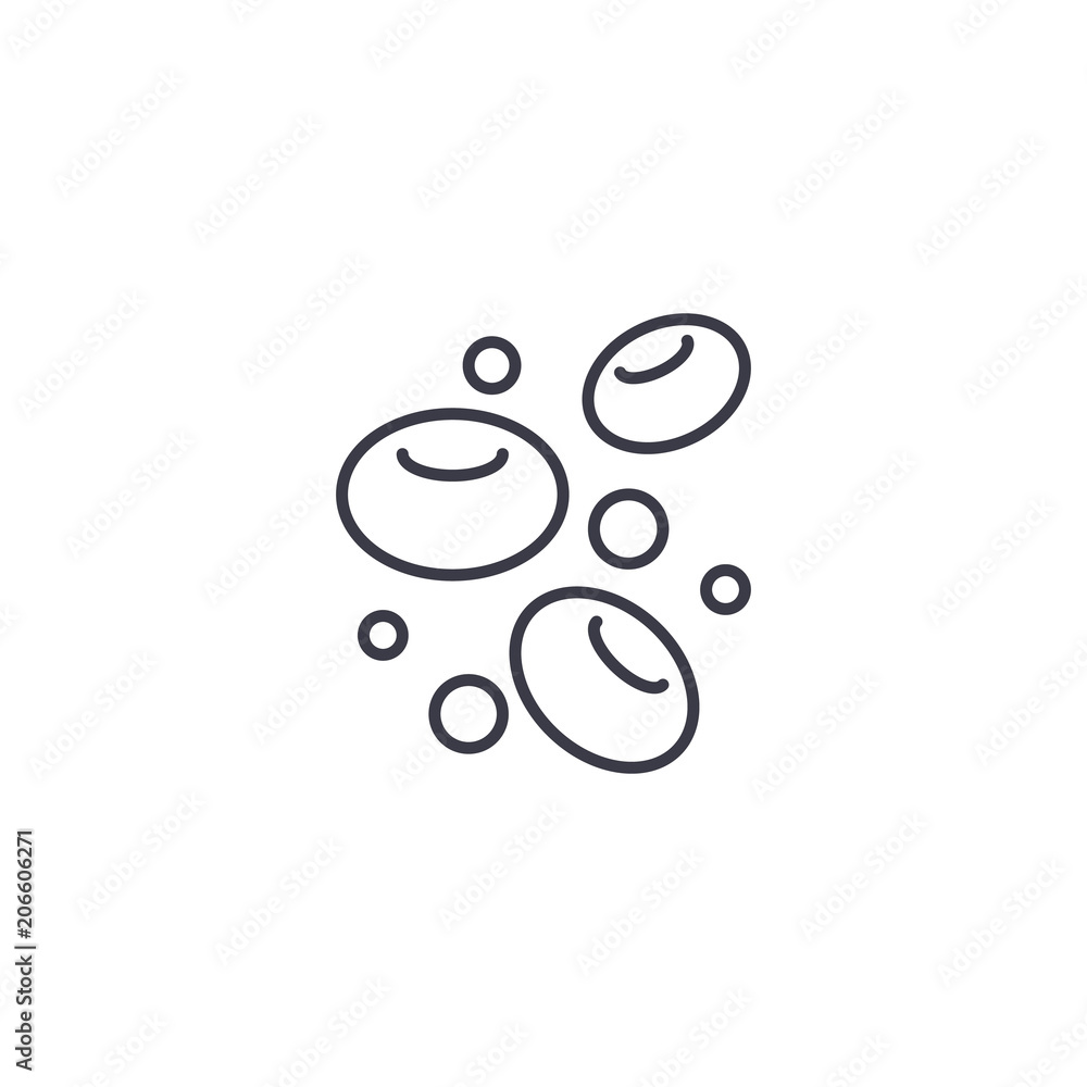 Human cells linear icon concept. Human cells line vector sign, symbol ...
