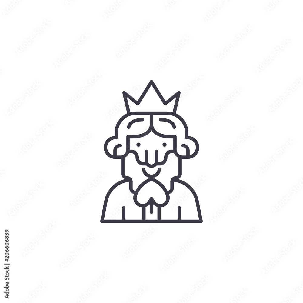 King of spades linear icon concept. King of spades line vector sign ...