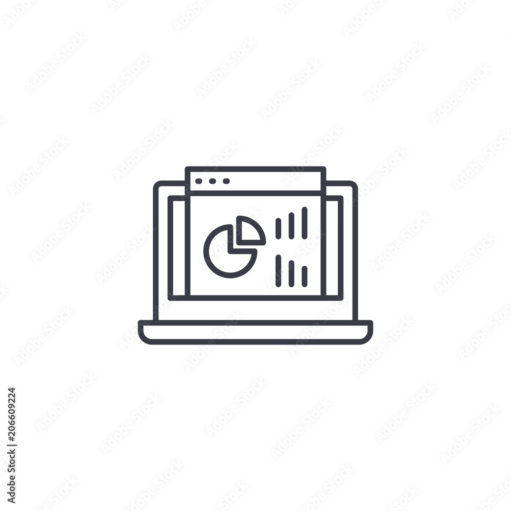 Project dashboard linear icon concept. Project dashboard line vector ...