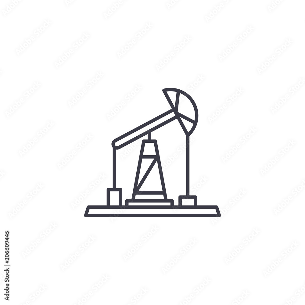 Pumping unit linear icon concept. Pumping unit line vector sign, symbol ...